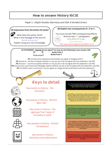 History IGCSE How to answer Paper 1 | Teaching Resources History IGCSE How to answer Paper 1 | Teaching Resources