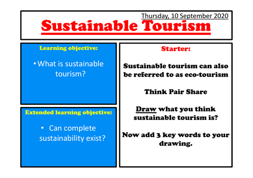 Sustainable Tourism | Teaching Resources