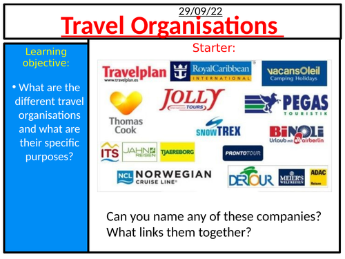 Tour operators | Teaching Resources