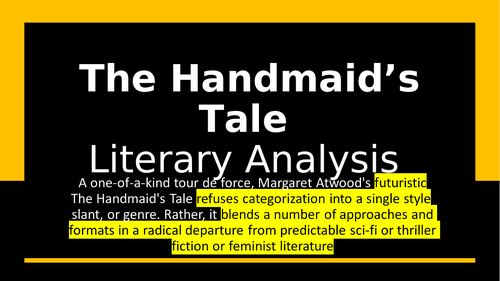 The Handmaid's Tale full SOW - AQA English Literature A-Level ...