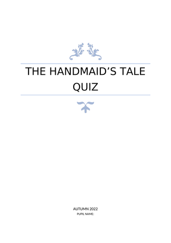 The Handmaid's Tale full SOW - AQA English Literature A-Level ...