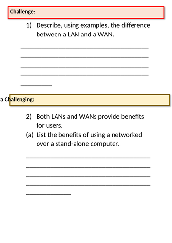 Wired And Wireless Networks Lan And Wan Ocr Computer Science Gcse 9 1