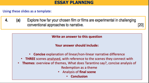 [eduqas] Pulp Fiction - Experimental Narrative complete lesson ...