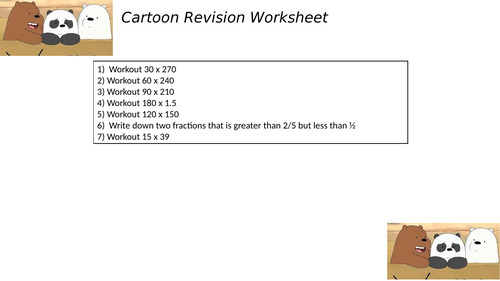 cartoon revision worksheet 99 | Teaching Resources