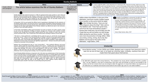 Stanley Baldwin Guided Reading | Teaching Resources