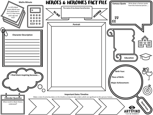 Black History Heroes & Heroines Fact File Activity Sheet - Key Stage 1 ...
