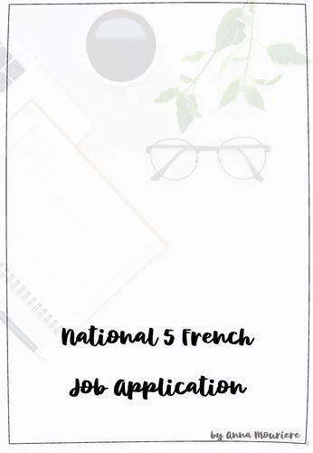 N5 Job Application - French Booklet | Teaching Resources