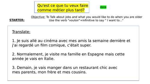 French-Talking about your future job-full lesson | Teaching Resources
