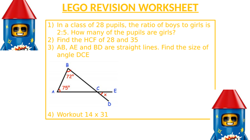 LEGO REVISION WORKSHEET 24 | Teaching Resources