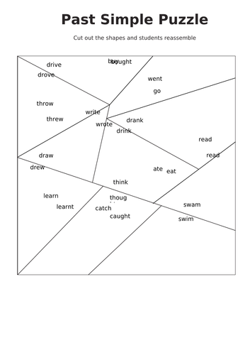 Past Simple Puzzle | Teaching Resources
