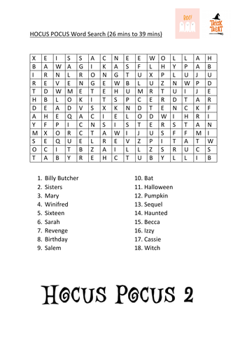 Hocus Pocus 2: Unit of Work | Teaching Resources