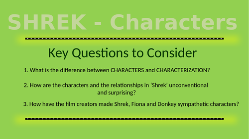 SHREK FILM STUDY UNIT | Teaching Resources