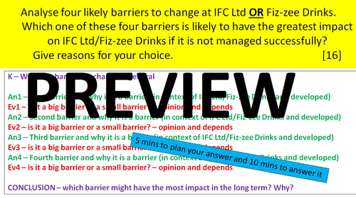 LO3 Plan for change, manage change and overcome barriers - CTEC Business Unit 15 Change ...