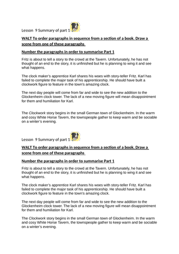 Guided reading sheets for the book Clockwork by Phillip Pullman ...