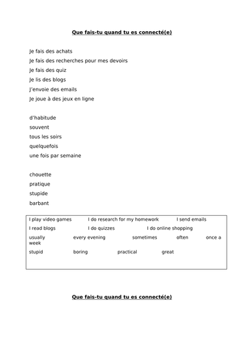 Studio 2 vert unit 1 - T'es branché(e)? | Teaching Resources