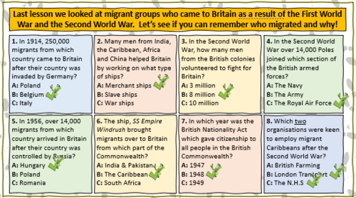 Migrants in Britain - Modern Migration Asia Africa & Europe - GCSE ...