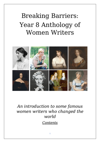 Year 8 Women Writers Anthology | Teaching Resources