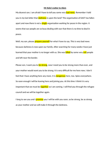 KS3 SOW - Lemn Sissay's 'Refugee Boy' | Teaching Resources