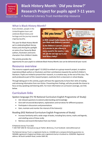 Celebrating Black History: book-based character response and research ...