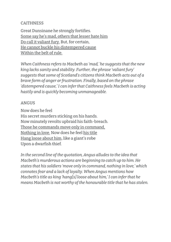 KS4 AQA GCSE SOW - Macbeth | Teaching Resources