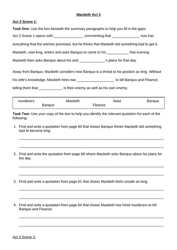 KS4 AQA GCSE SOW - Macbeth | Teaching Resources