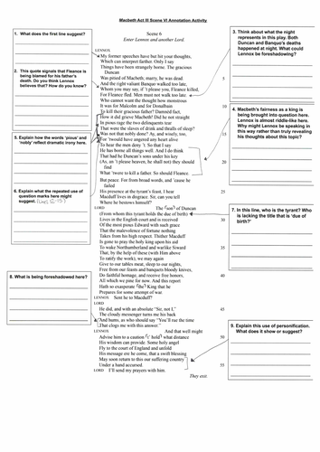 KS4 AQA GCSE SOW - Macbeth | Teaching Resources