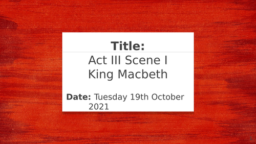 KS4 AQA GCSE SOW - Macbeth | Teaching Resources