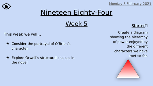 '1984' (Nineteen Eighty-Four) Scheme of Work | Teaching Resources