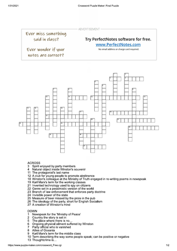 '1984' (Nineteen Eighty-Four) Scheme of Work | Teaching Resources