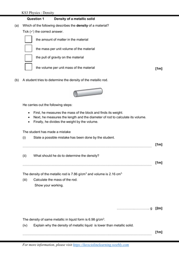 KS3_Secondary 1 checkpoint_worksheet and revision (with answer script ...