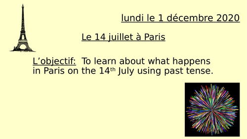 Studio 2 vert . Le 14 juillet à Paris | Teaching Resources