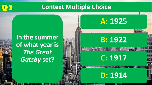 The Great Gatsby Mega Quiz | Teaching Resources