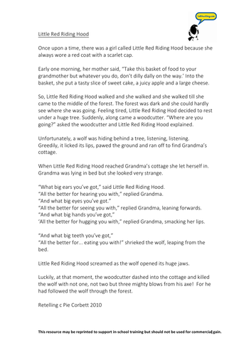 Talk for Writing Little Red Riding Hood | Teaching Resources