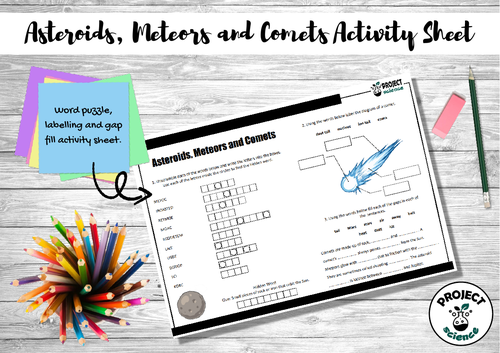 Asteroids, Meteors and Comets PowerPoint and Activity Sheets | Teaching ...