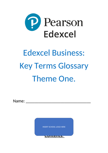 A-Level Edexcel Business Glossary of Key Terms Template- Theme 1 ... A-Level Edexcel Business Glossary of Key Terms Template- Theme 1 ...