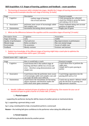 OCR A Level PE - Skill Acquisition Bundle | Teaching Resources