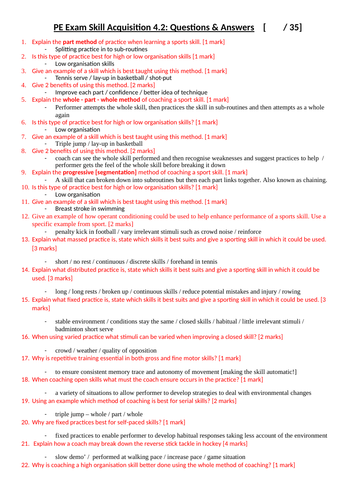 OCR A Level PE - Skill Acquisition Bundle | Teaching Resources