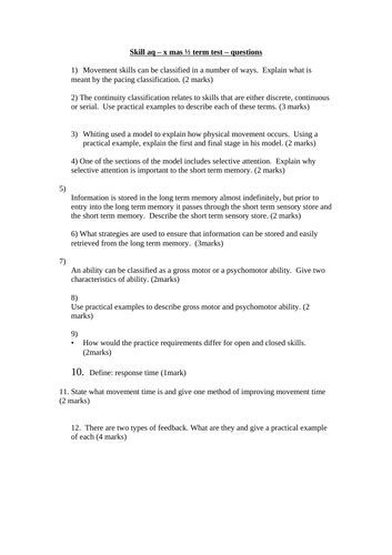 OCR A Level PE - Skill Acquisition Bundle | Teaching Resources