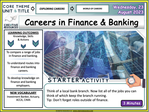 Careers in Finance and Banking | Teaching Resources