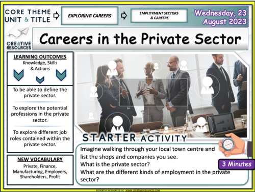 Careers in Private Sector | Teaching Resources