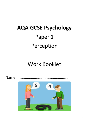 AQA GCSE Psychology: Perception Work Booklet | Teaching Resources