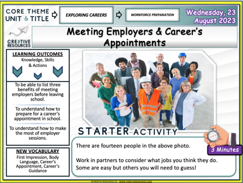 Meeting Employers + Careers Appointments | Teaching Resources
