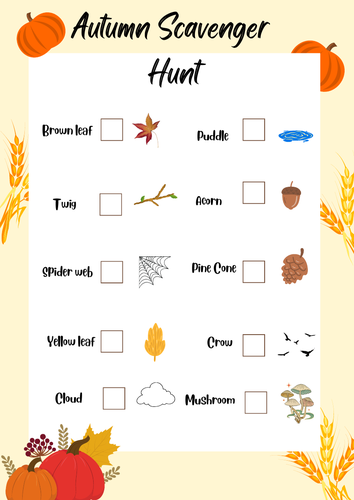 Autumn Scavenger Hunt | Teaching Resources