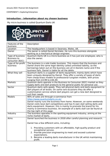 BTEC L1 / L2 TECH award in Enterprise 2022: Component 1 Jan 2023 ...