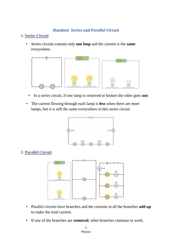 Ks3 Series And Parallel Circuits Teaching Resources