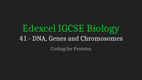 Edexcel IGCSE Biology Lesson 41 - DNA, Genes and Chromosomes | Teaching ...