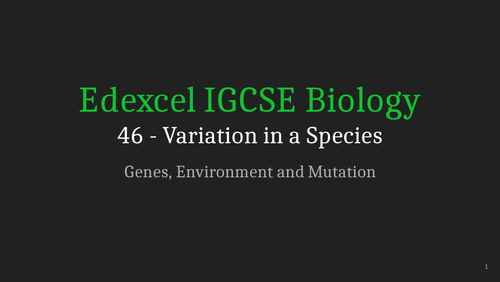 Edexcel Igcse Biology Lesson 46 Variation In A Species Teaching Resources