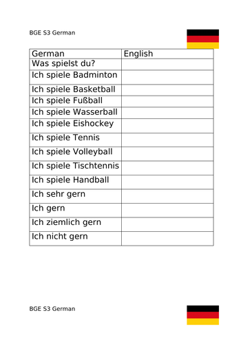 Die Freizeit | Teaching Resources