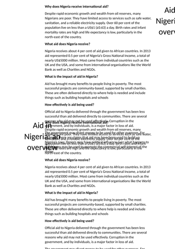 GCSE Geography: Nigeria NEE + TNC. Full 9 lesson SoW + assessment! AQA ...