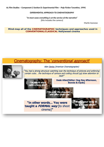 PULP FICTION - Experimental CINEMATOGRAPHY [full lesson and assessment ...